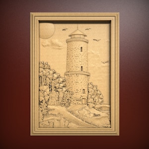 Lighthouse, STL Relief File for CNC Router Carving, Engraving - Etsy