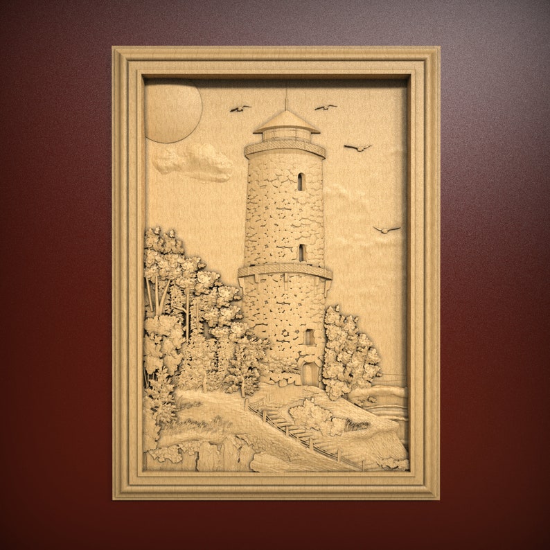 Lighthouse, STL Relief File for CNC Router Carving, Engraving - Etsy