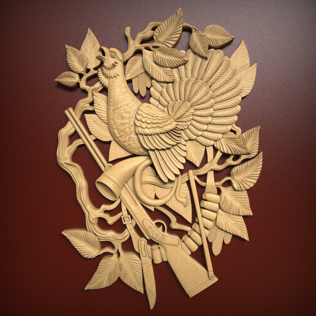Wild Turkey Hunting, 3D STL Relief File for CNC Router Carving ...