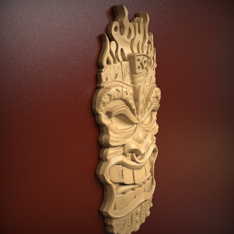 Tiki Mask, STL Relief File for CNC Router Carving, Engraving or 3d ...