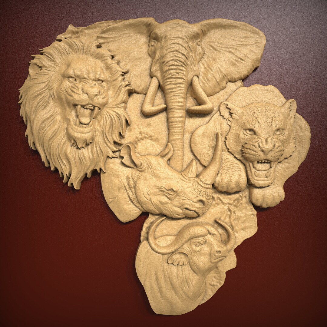 Wild Animals, STL Relief File for CNC Router Carving, Engraving - Etsy