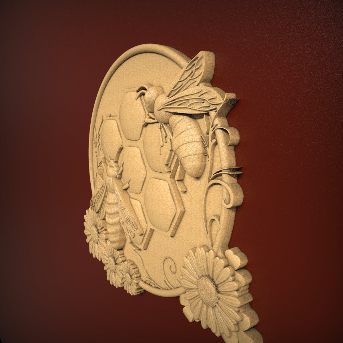 Honey Bees Wall Art, STL Relief File for CNC Router Carving, Engraving ...