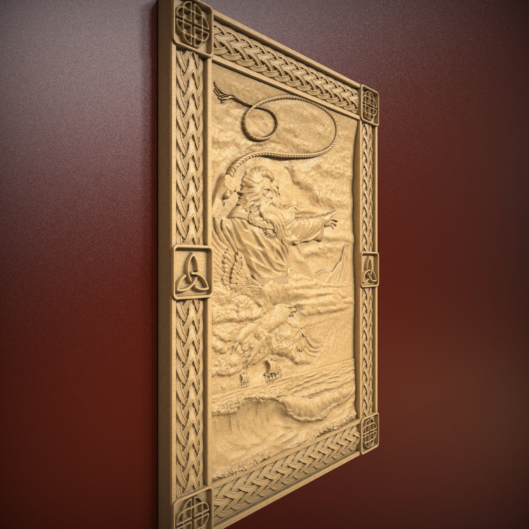 Viking God of Wind, STL Relief File for CNC Router Carving, Engraving ...