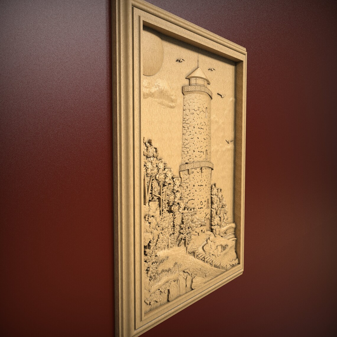 Lighthouse, STL Relief File for CNC Router Carving, Engraving - Etsy