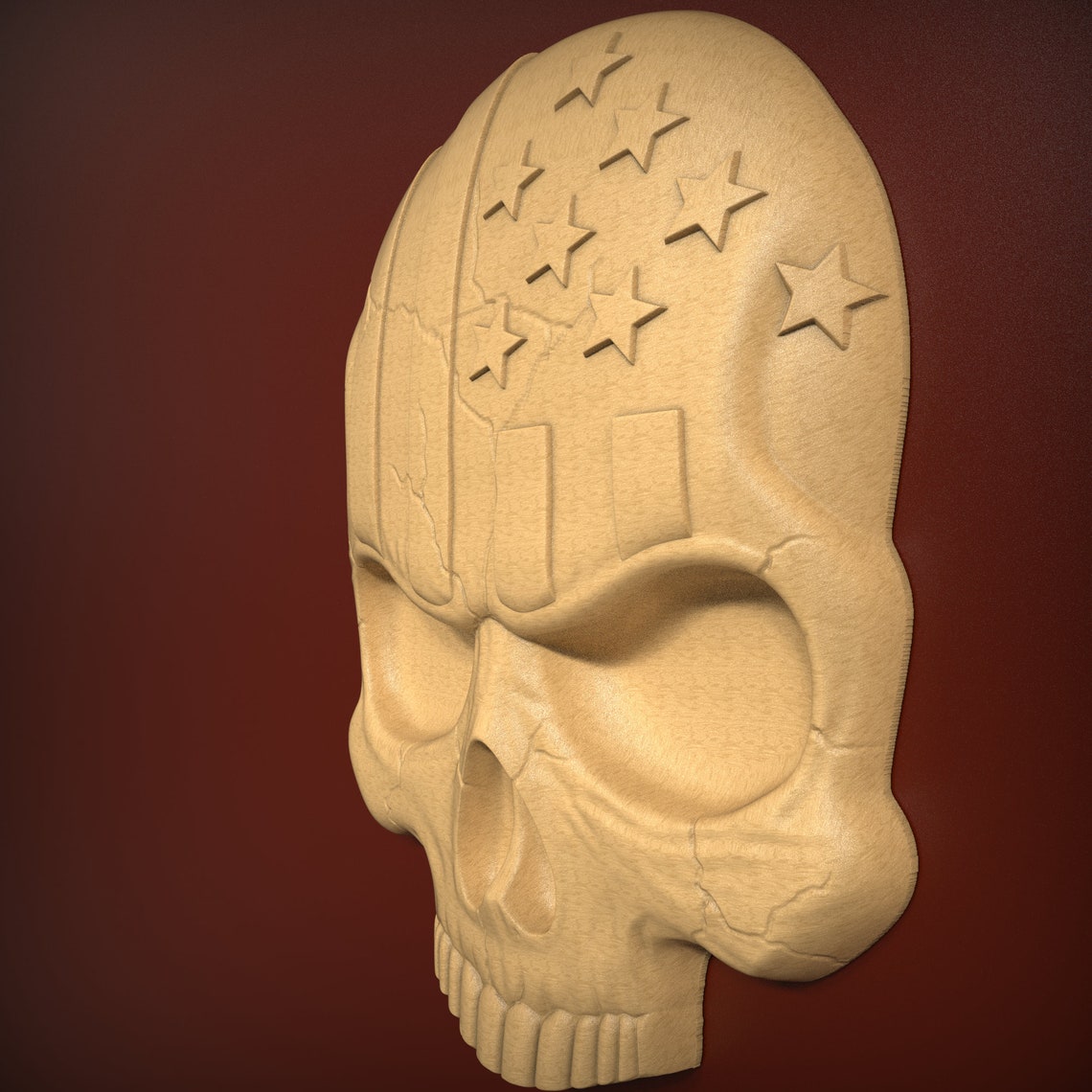 Patriotic Skull, STL Relief File for CNC Router Carving, Engraving - Etsy