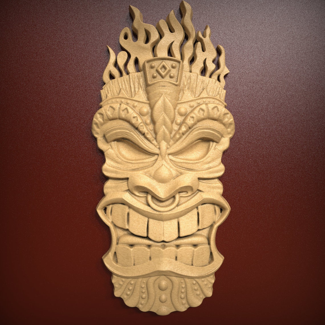 Tiki Mask, STL Relief File for CNC Router Carving, Engraving or 3d ...