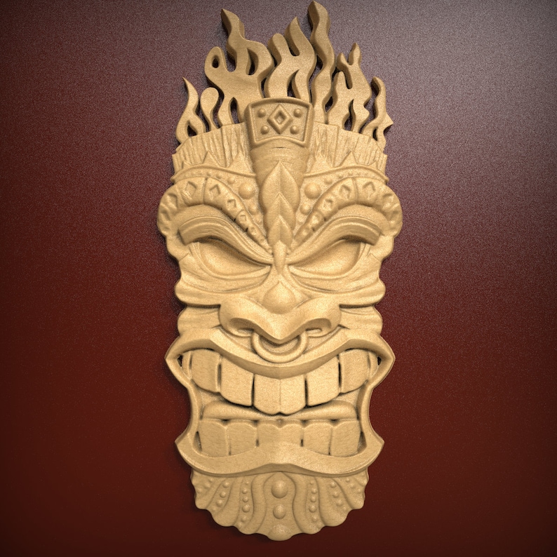 Tiki Mask, STL Relief File for CNC Router Carving, Engraving or 3d ...