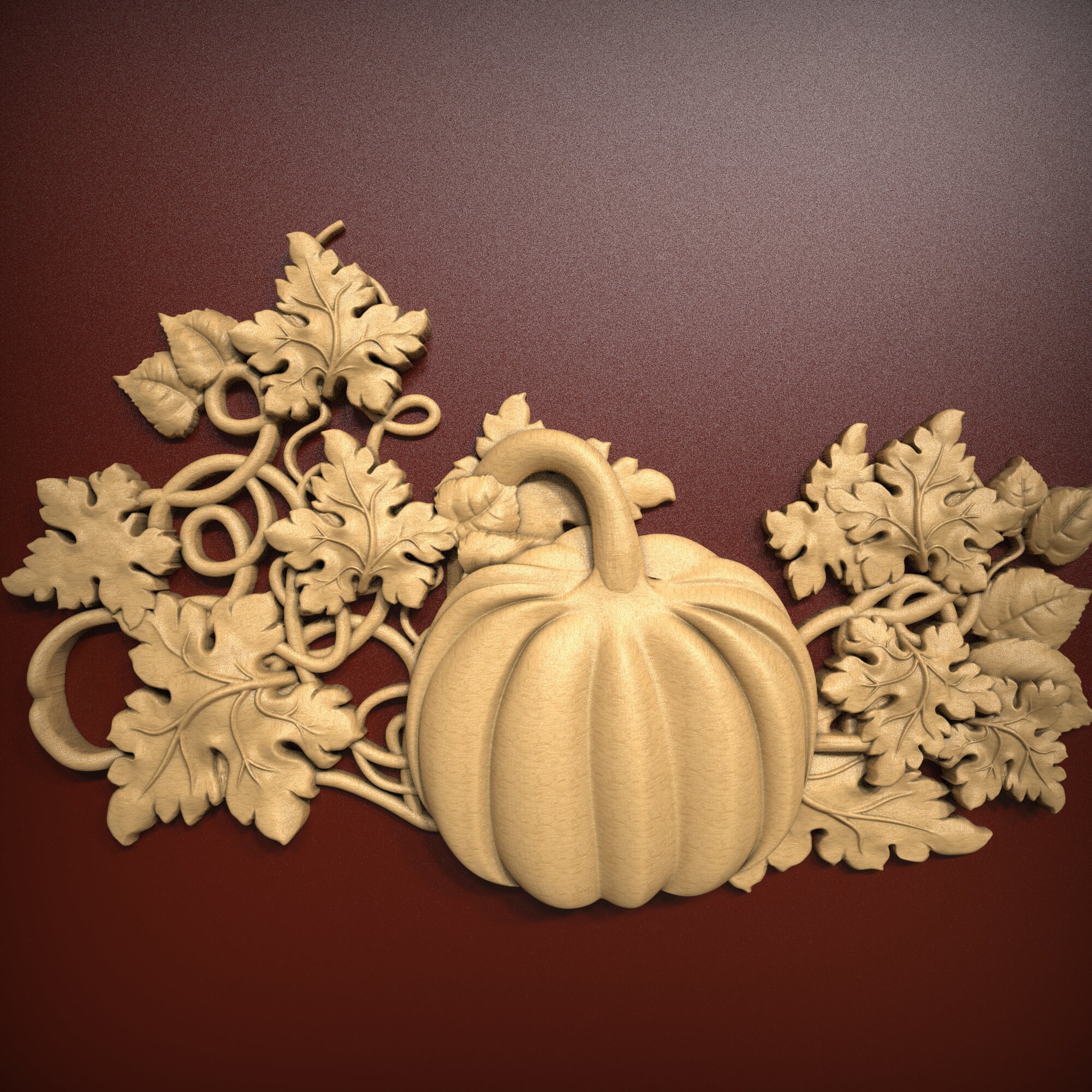 Pumpkins and Vines, STL Relief File for CNC Router Carving, Engraving ...