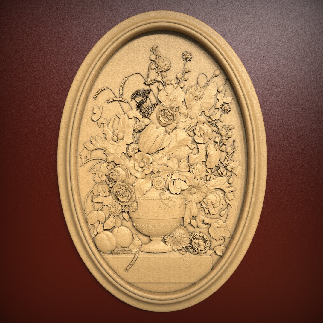 Floral Wall Decor, STL Relief File for CNC Router Carving, Engraving - Etsy