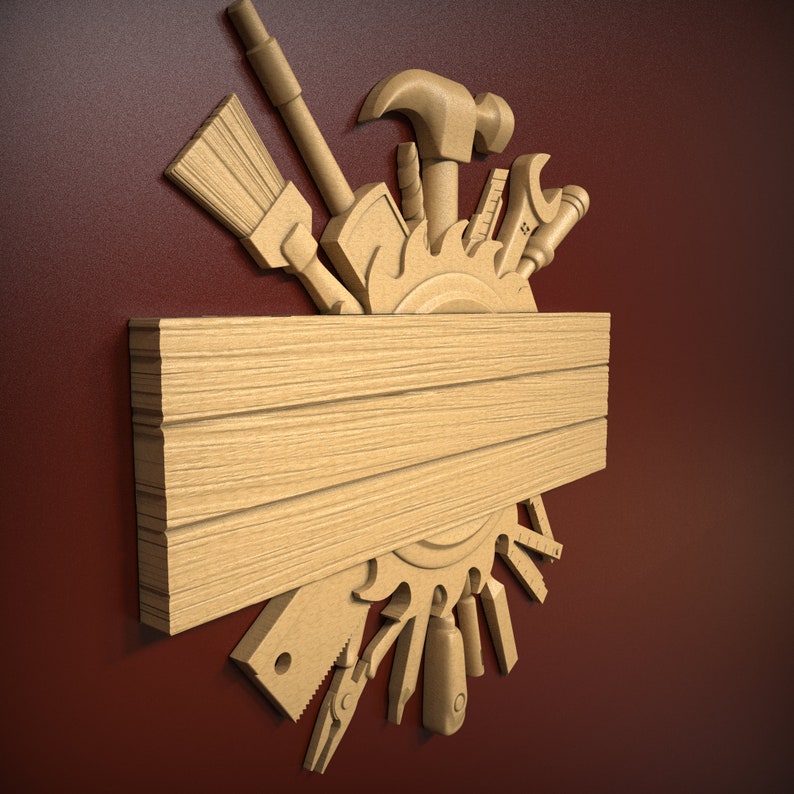 Workshop Sign, STL Relief Files for CNC Router Carving, Engraving or 3d ...