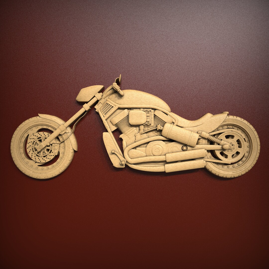 Motorcycle, 3S STL Relief File for CNC Router Carving, Engraving - Etsy