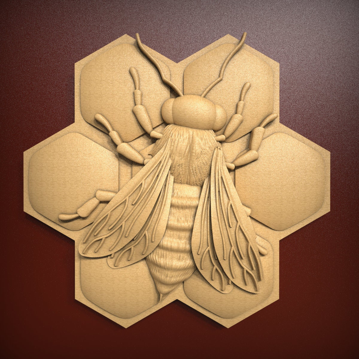 Honey Bee Wall Art, STL Relief File for CNC Router Carving, Engraving ...