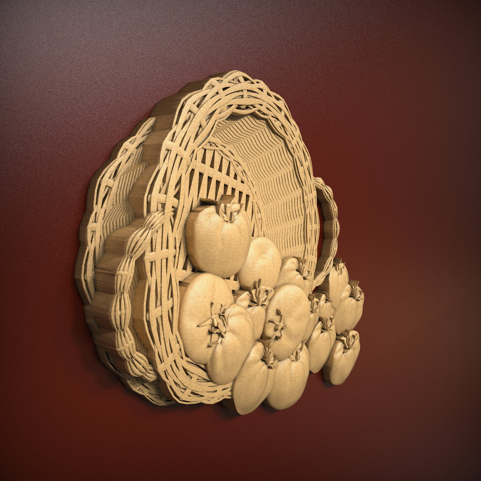 Basket of Tomatoes, STL Relief File for CNC Router Carving, Engraving ...