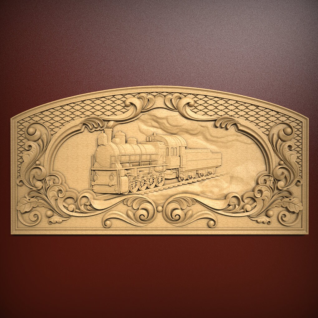 Train Wall Art, 3D STL Relief File for CNC Router Carving, Engraving - Etsy