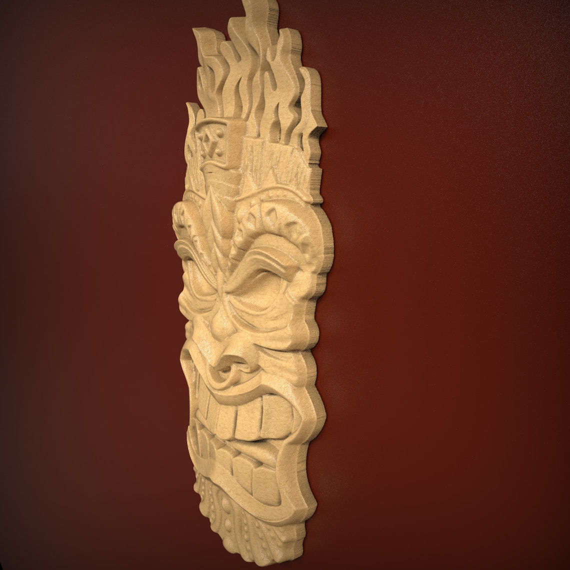 Tiki Mask, STL Relief File for CNC Router Carving, Engraving or 3d ...