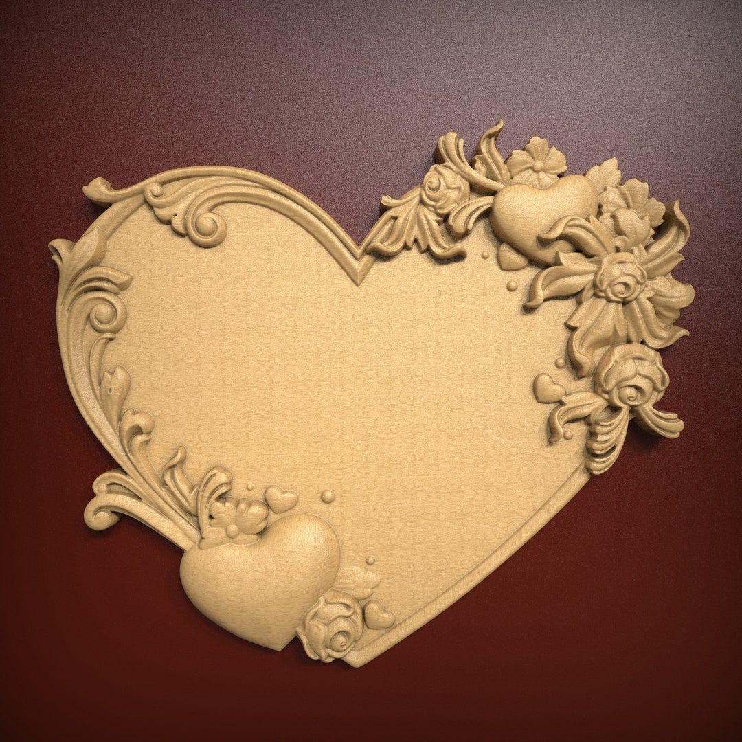 Decorative Heart, STL Relief File for CNC Router Carving, Engraving - Etsy