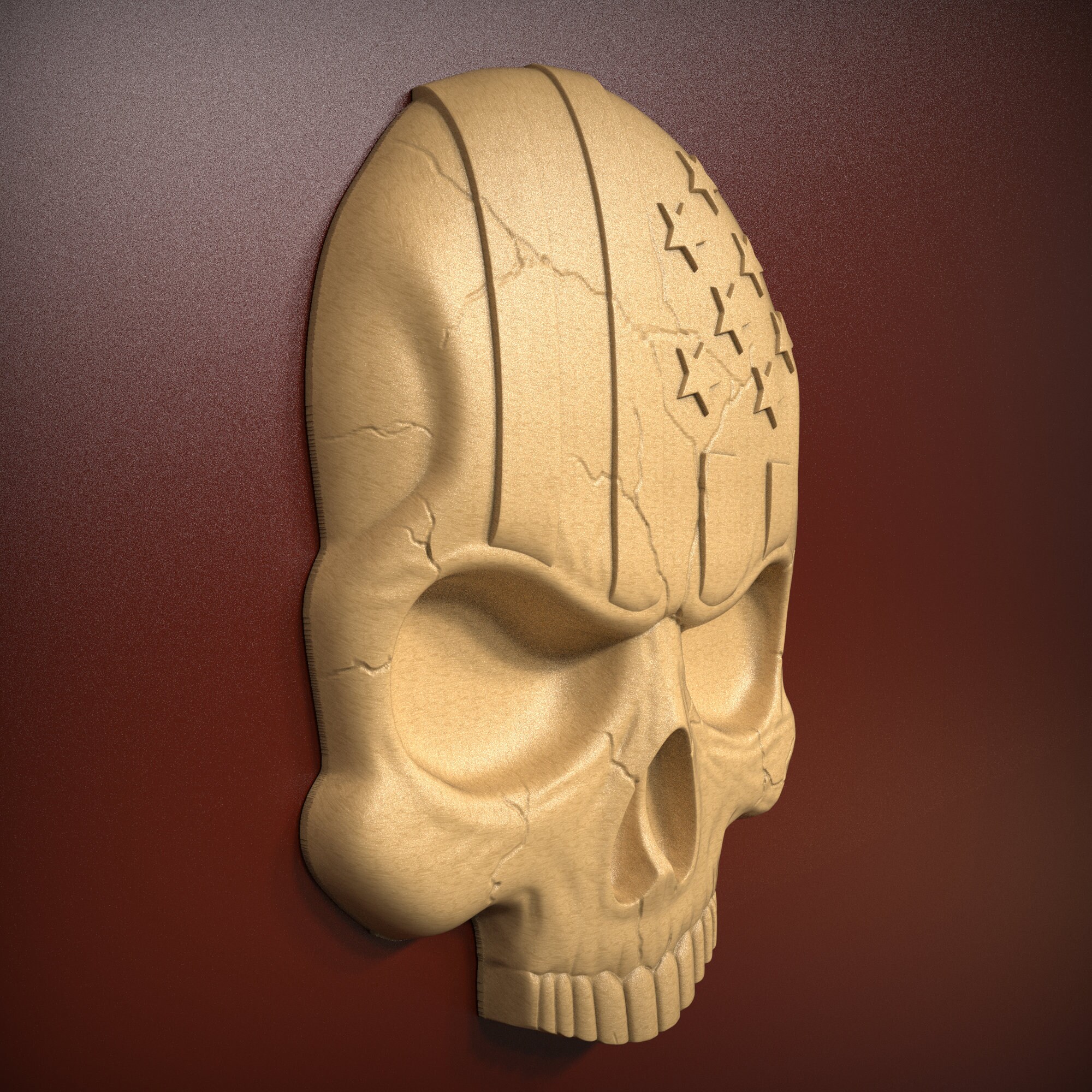 Patriotic Skull, STL Relief File for CNC Router Carving, Engraving - Etsy