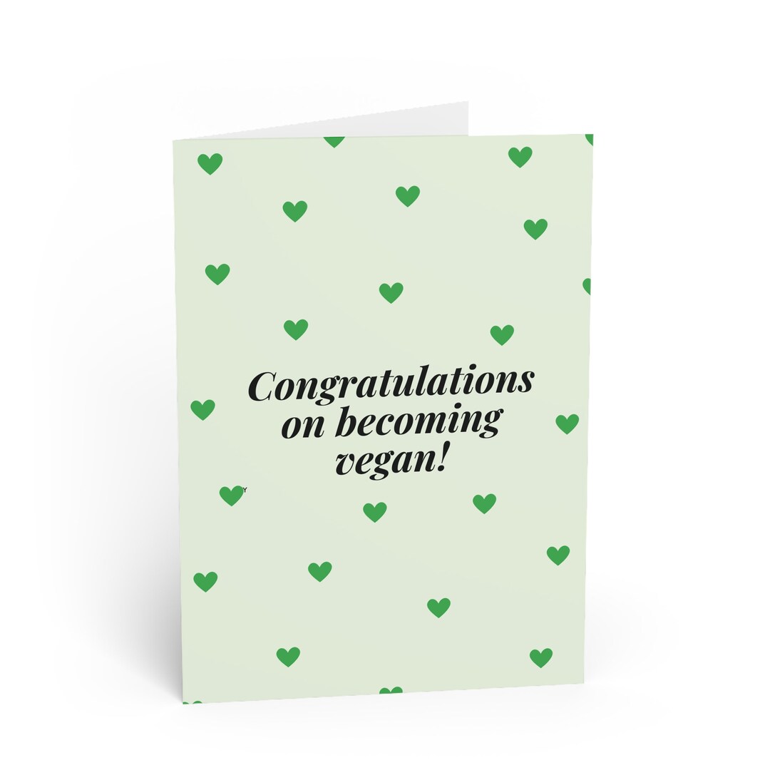 Congratulations on Becoming Vegan Cute Green Greetings Card - Etsy