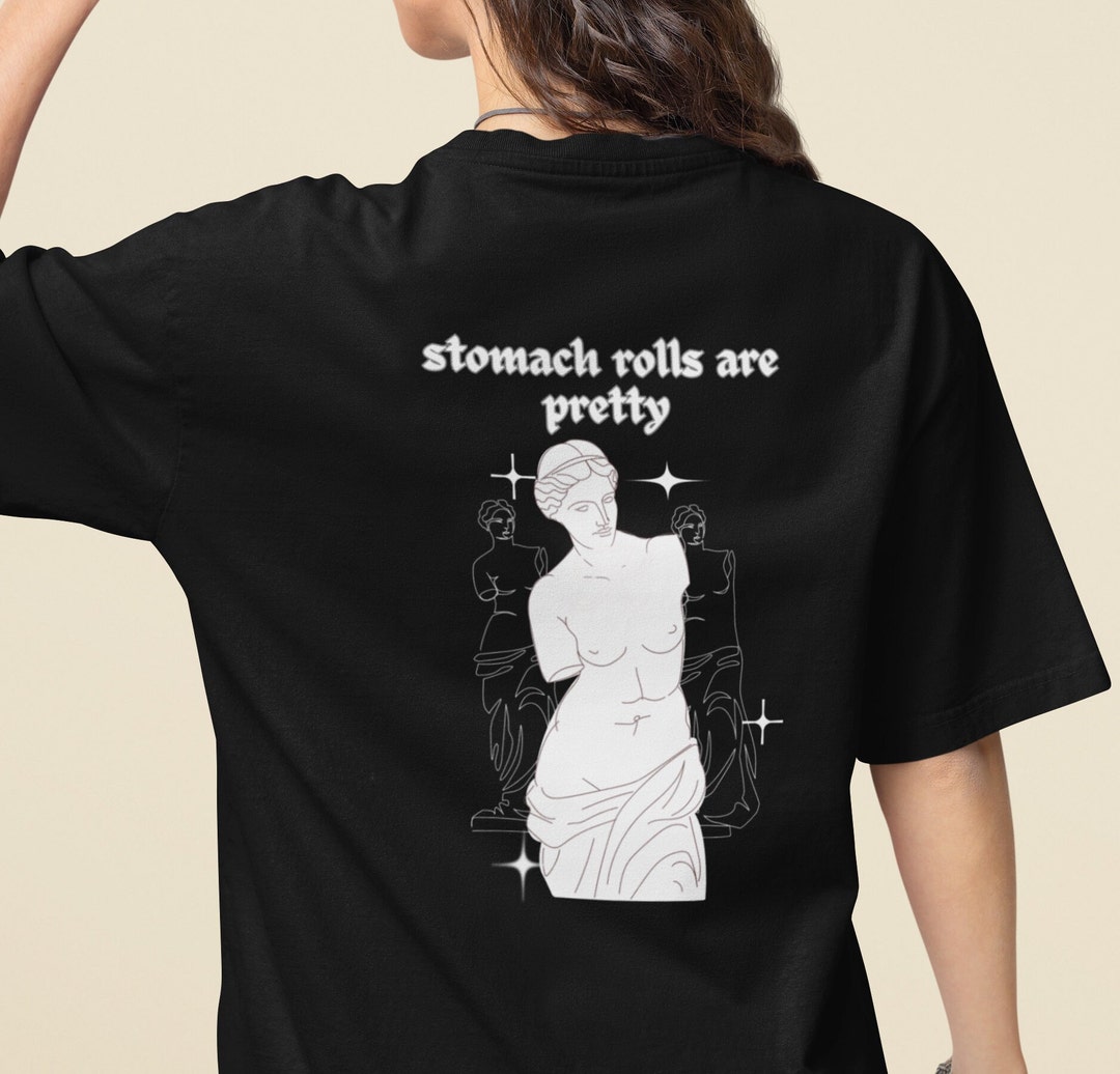 Stomach Rolls Are Pretty Aphrodite Body Positive Unisex Black T-shirt ...