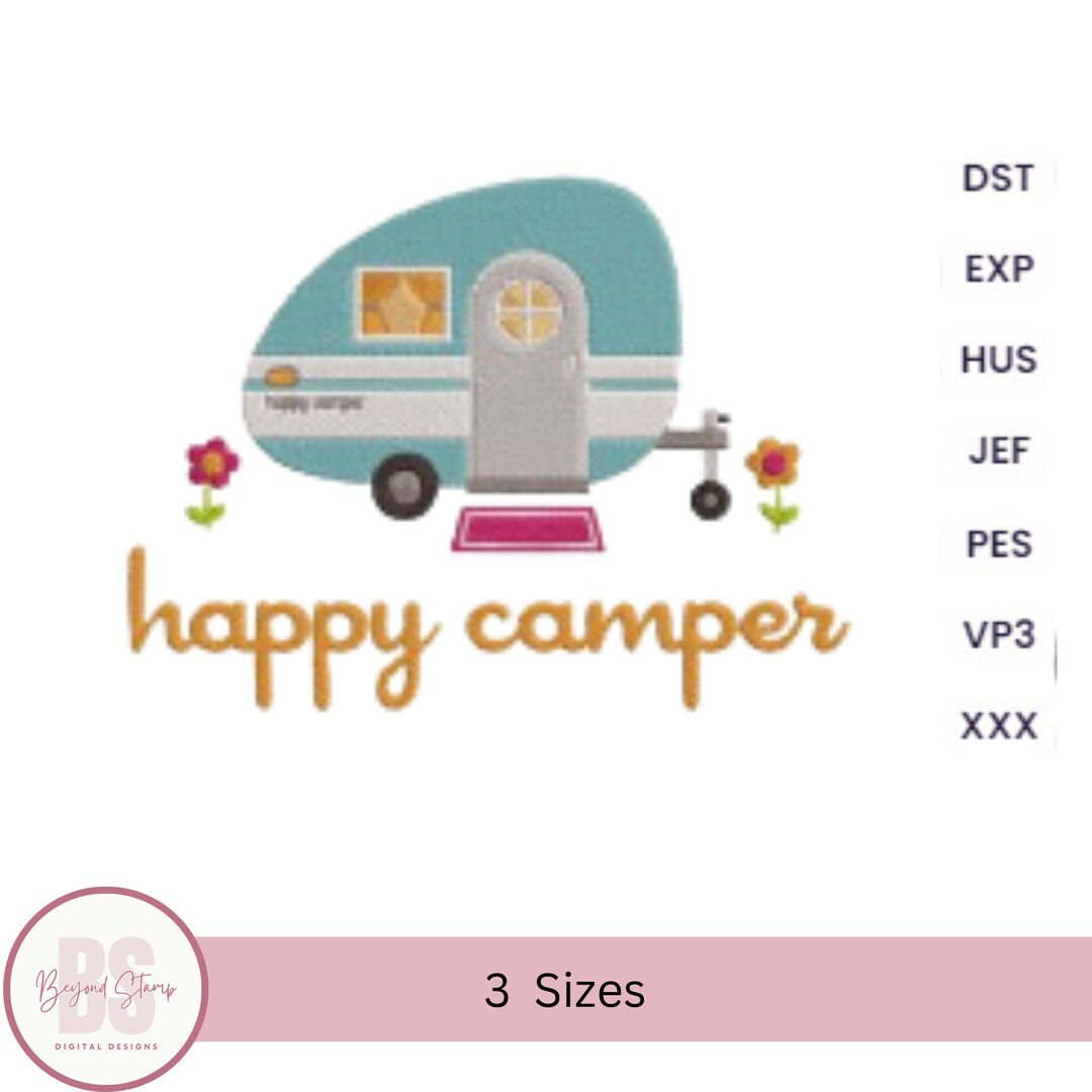 Happy Camper Embroidery Designs, Machine Pes Files, Mountain Embroidery ...