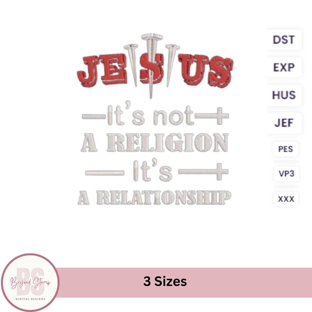 Jesus Quote Machine Embroidery Design, Nails Cross Religious Embroidery ...