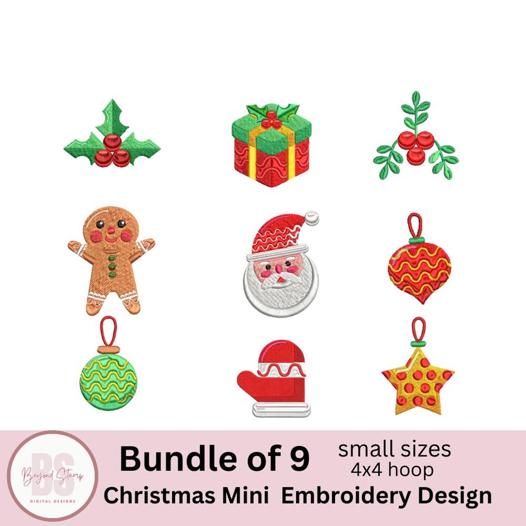 Christmas Mini Embroidery Designs X Mas Ornaments Embroidery Files ...