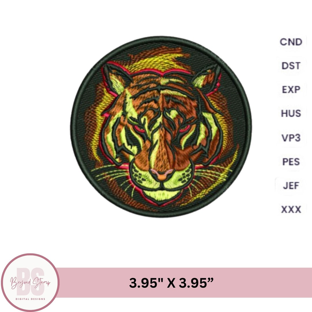 Tiger Face Machine Embroidery Design , Big Cat Embroidery Pattern PES ...