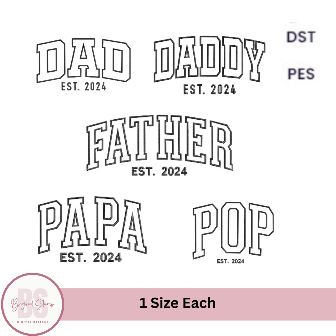 DAD Embroidery Design Bundle, Arched Machine Embroidery Design for ...