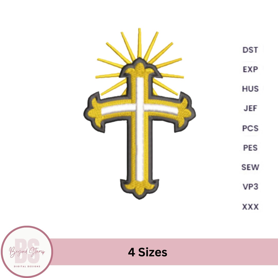 Cristian Cross Machine Embroidery Design, Religious Embroidery ...