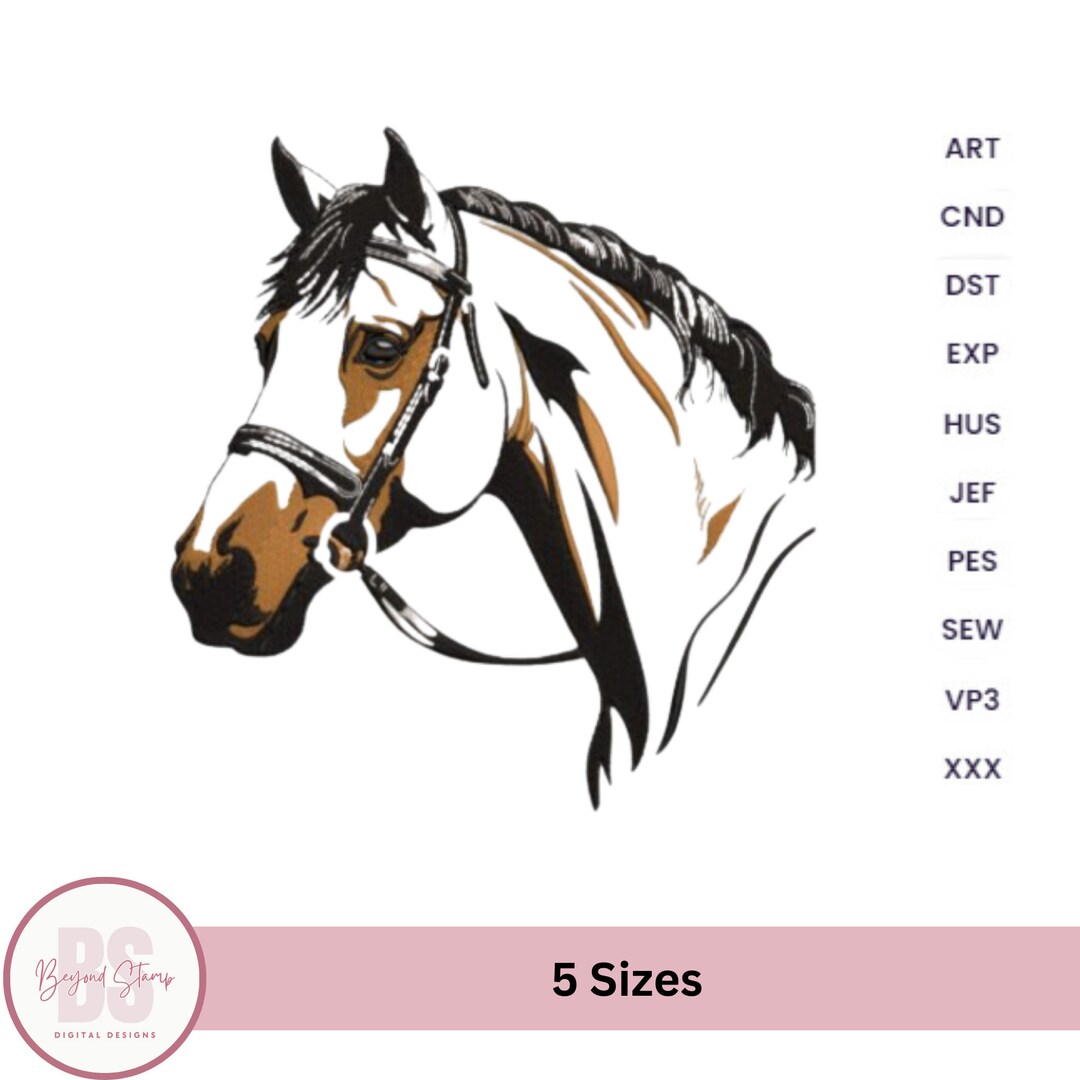 Horse Head Embroidery Design, Horse Monogram Embroidery Design, Pes ...