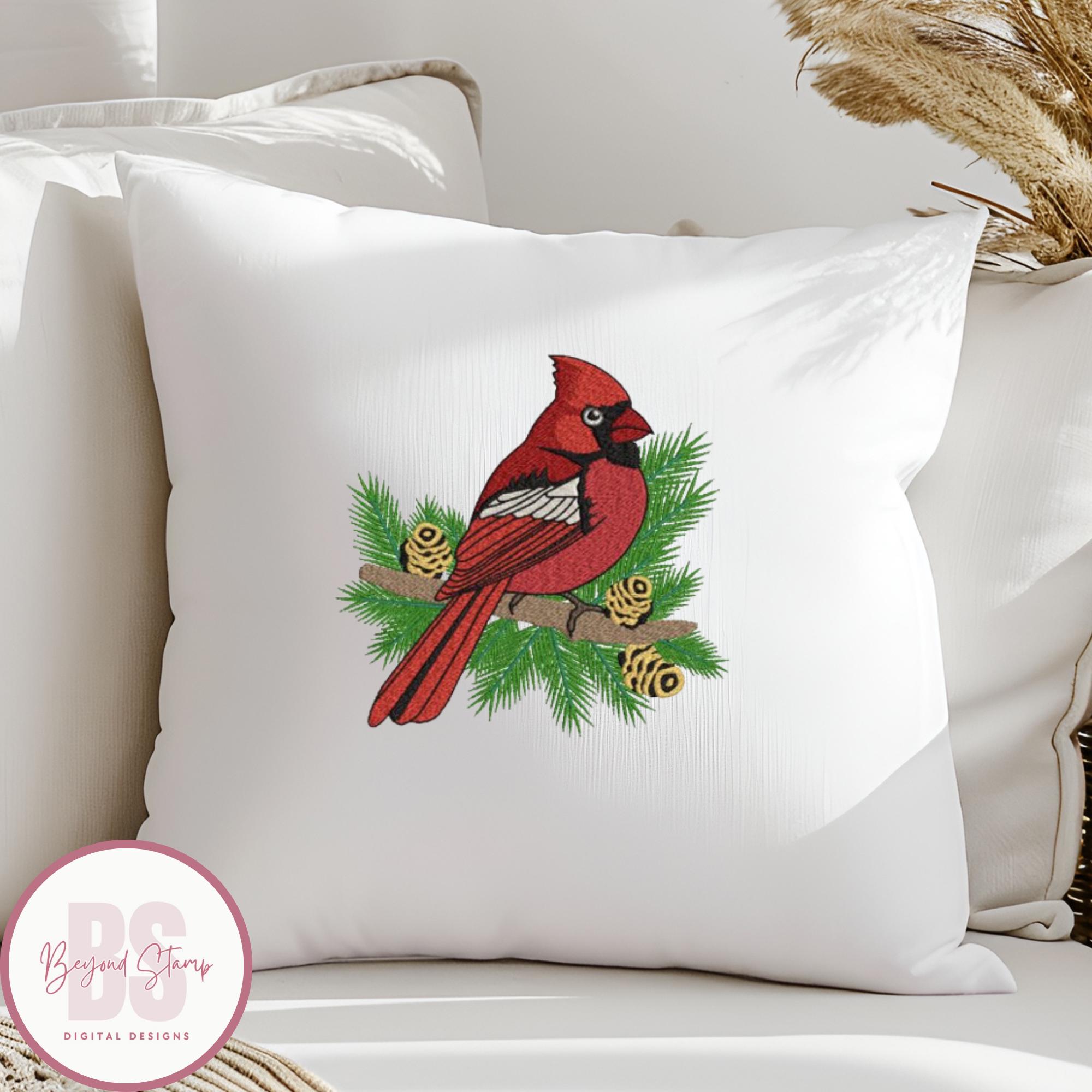 Red Cardinal Embroidery Design Bundle, Christmas Cardinal Red Bird ...