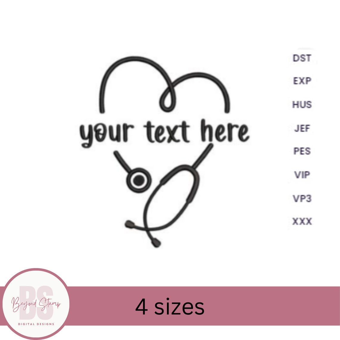 Stethoscope Split Embroidery Design, Machine Embroidery Designs, Nurse ...