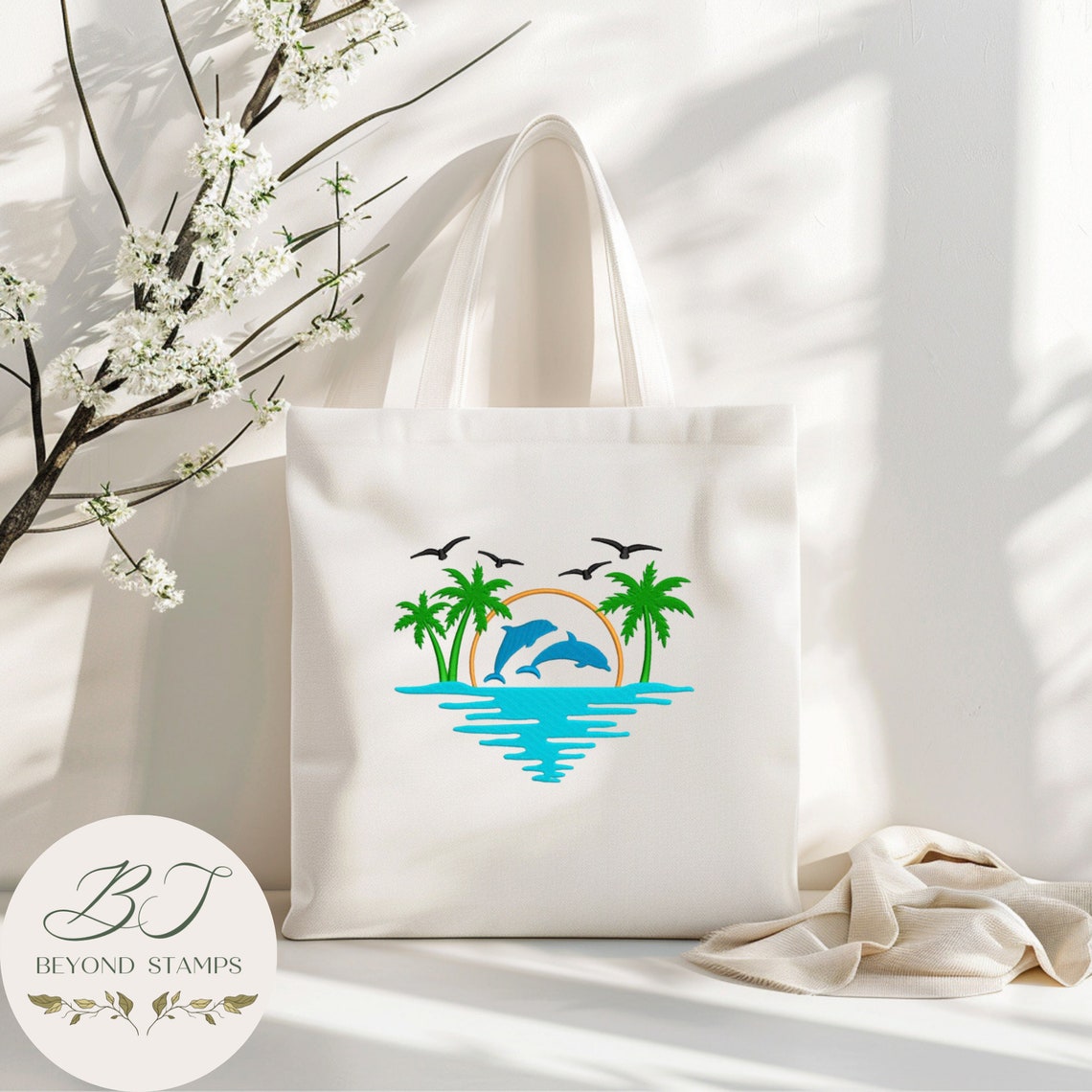 Beach Scene Embroidery Design ,beach Embroidery Designs, Trendy Machine ...