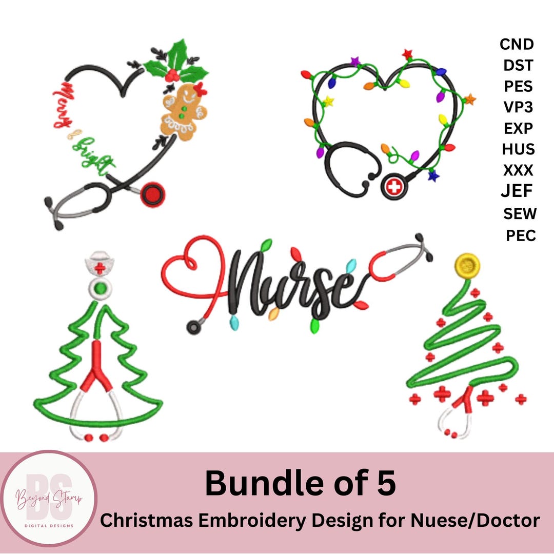 Stethoscope Christmas Embroidery Design Christmas Machine Embroidery ...