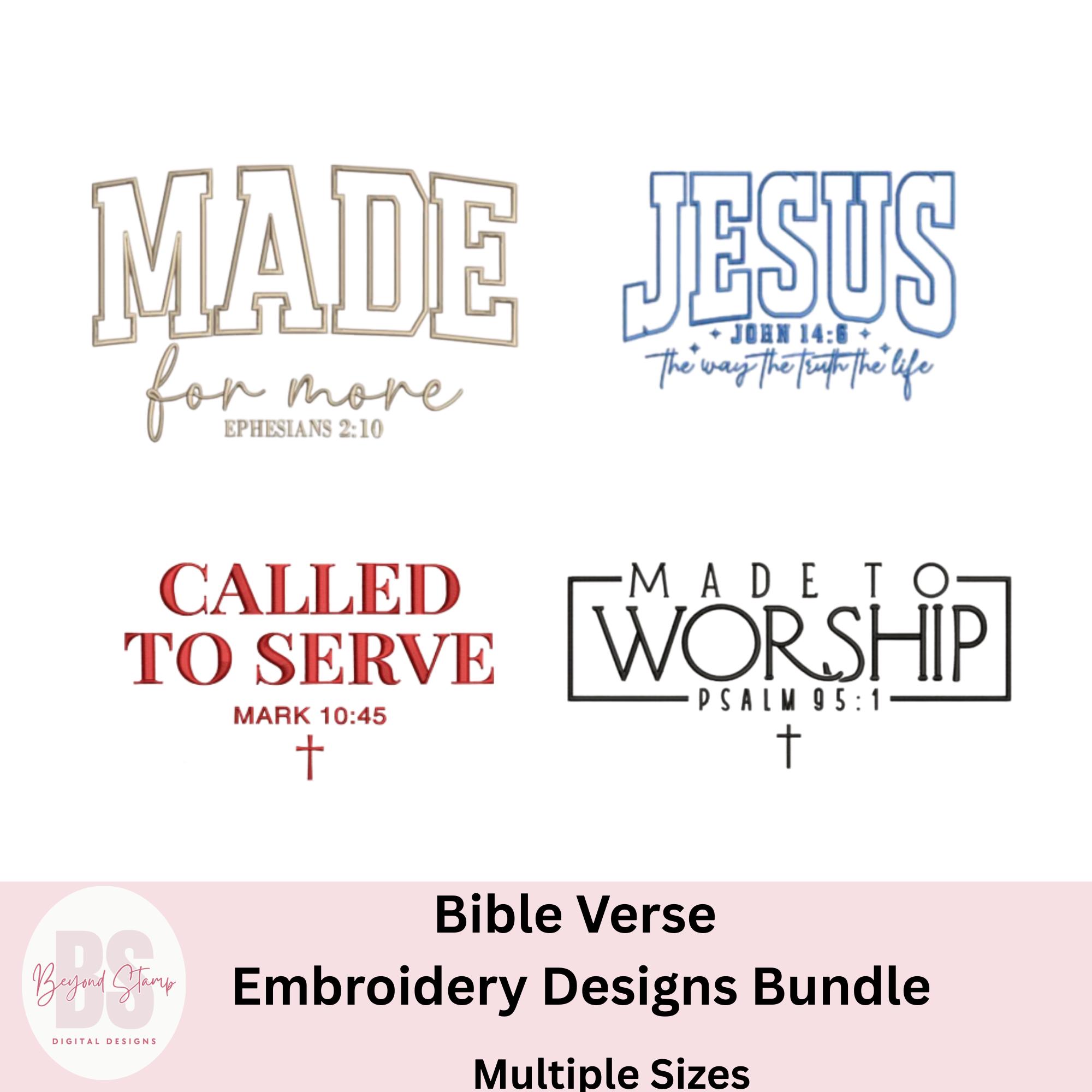 Bible Verse Embroidery Designs Bundle, Gospel Quotes Embroidery ...