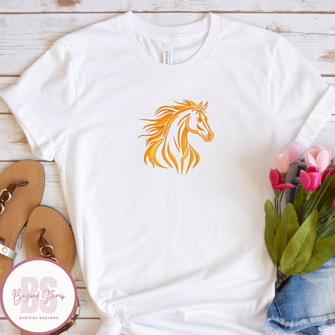 Horse Embroidery Design, Horse Machine Embroidery, Running Horse, Pes ...