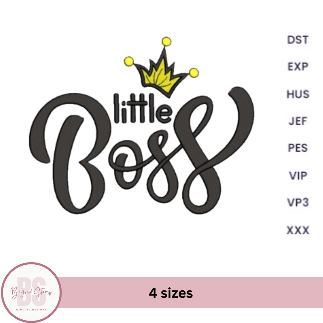 Kids Embroider Design: Little Boss Machine Embroidery- Baby Shower Gift ...