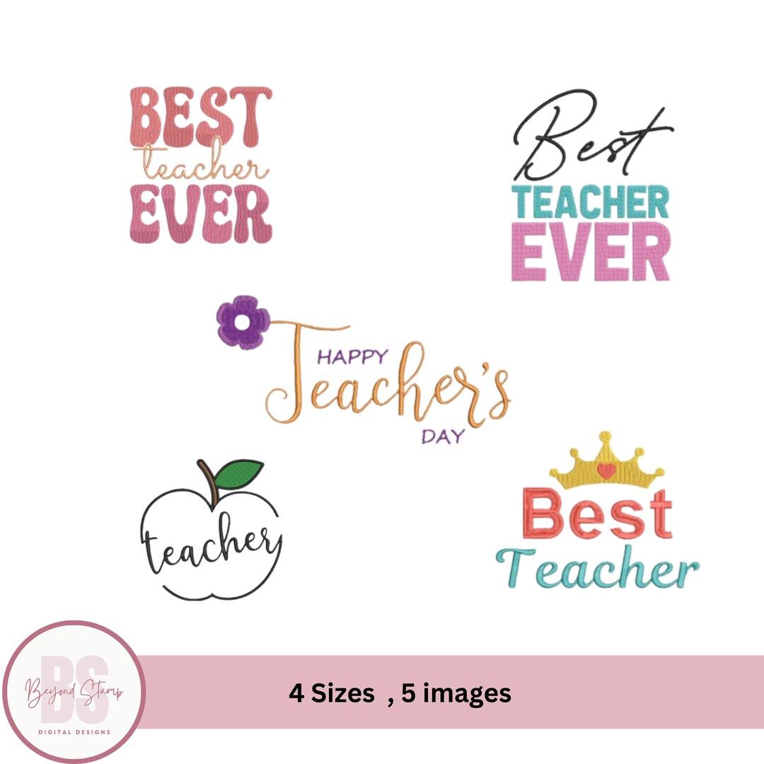 Teacher Embroidery Designs, Machine Embroidery, Best Teacher Ever ...