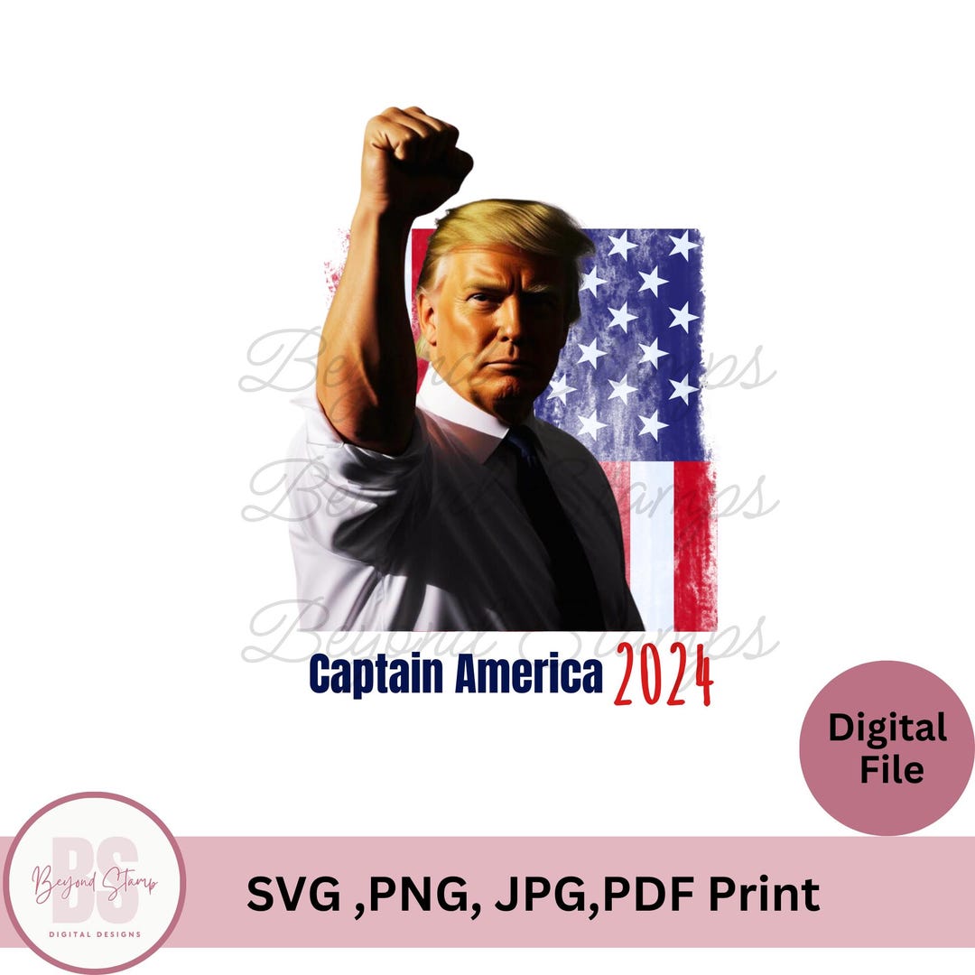 Trump Shirt SVG, Captain America 2024 Trump PNG File, Trump Png Flag ...