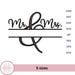 Mr. and Mrs. Split Monogram Embroidery Design, Wedding Anniversary ...