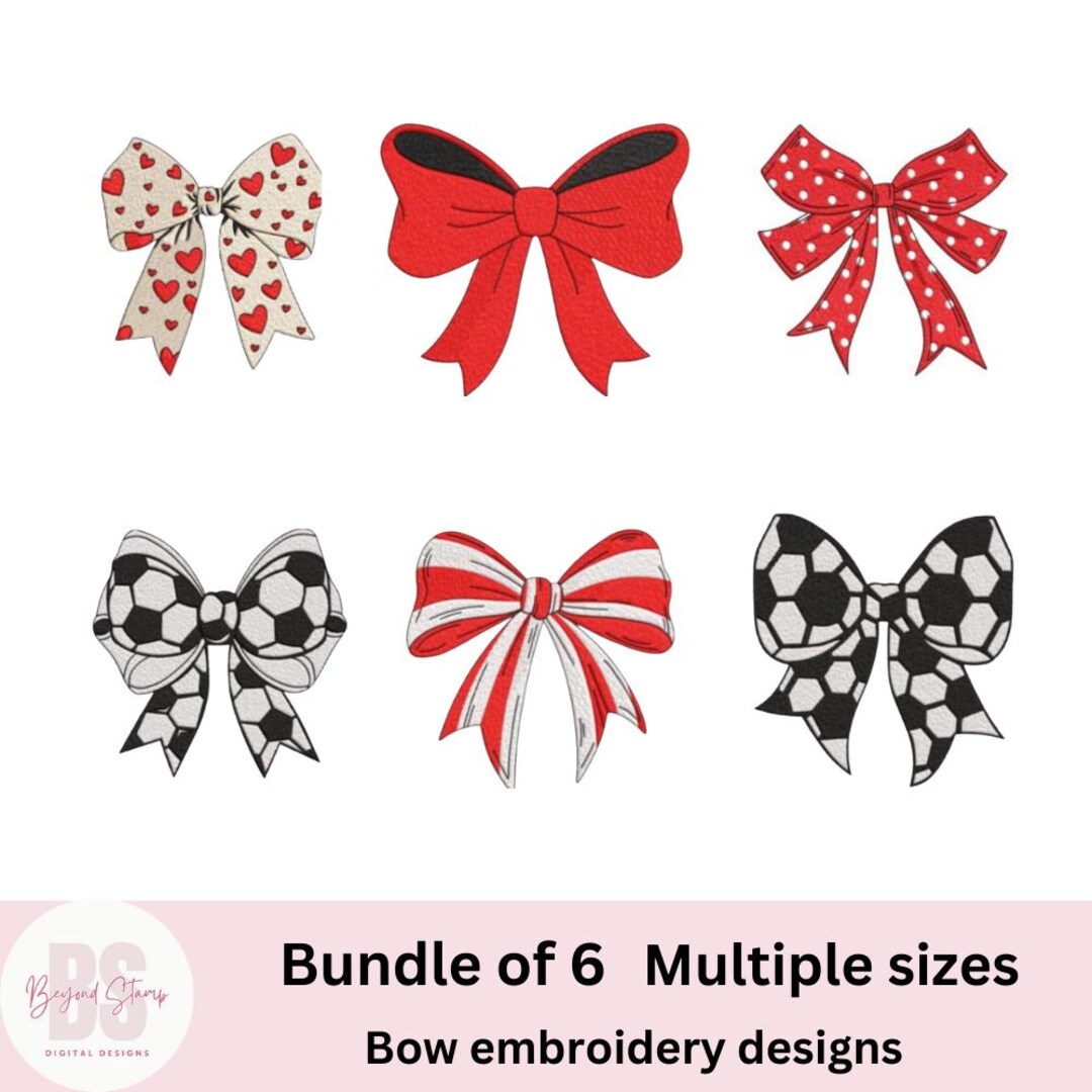 Bows Machine Embroidery Designs Bundle, Bows PES DST Files, Beautiful ...
