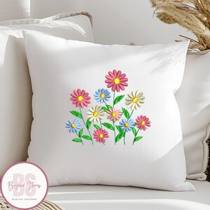 Colorful Daisy Flowers Embroidery Designs , Daisy Blooms, Machine ...