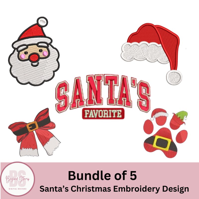 Santa Face Embroidery Design - Etsy