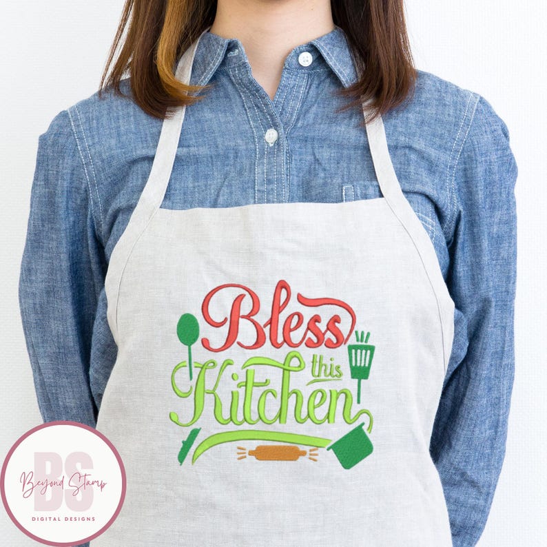 Bless This Kitchen Machine Embroidery, Kitchen Sayings Embroidery ...