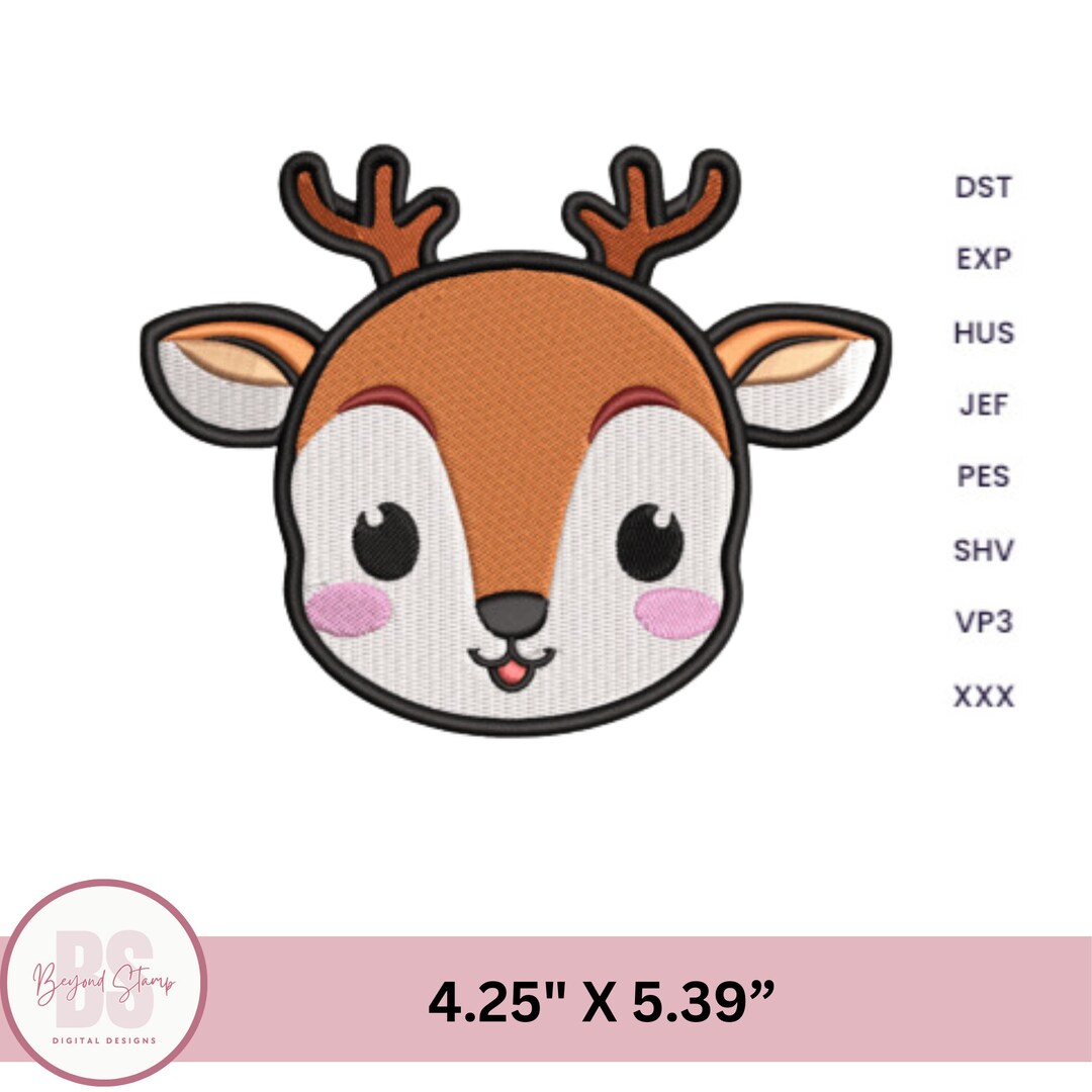 Cute Baby Dear Face Machine Embroidery Design, New Born Baby Embroidery ...