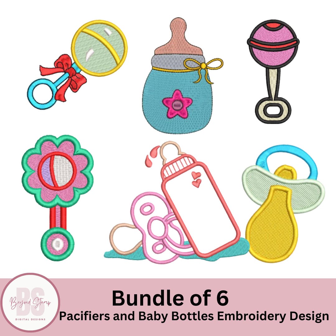 New Born Baby Items Machine Embroidery Designs Bundle , Baby Shower ...