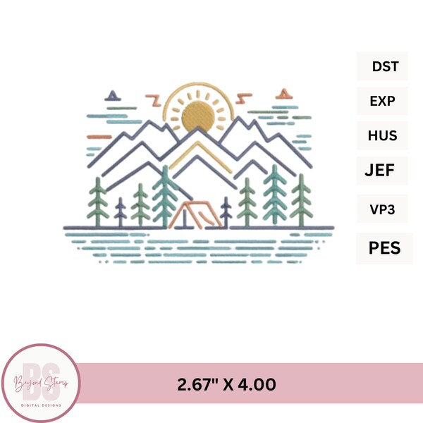 Camping Embroidery - Etsy