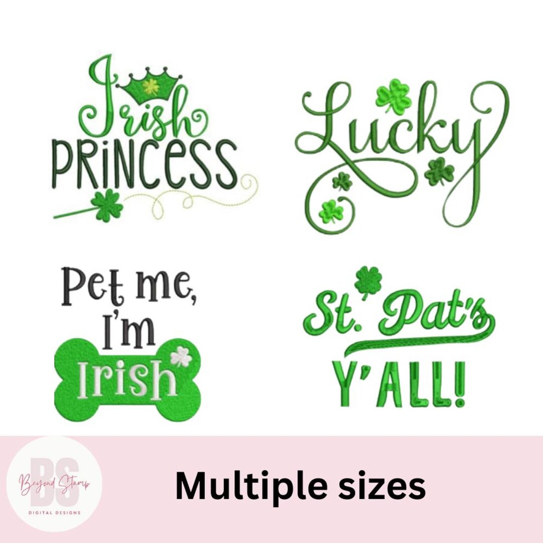 St Patrick's Day Embroidery Design Bundle, St. Pat's Day Machine ...