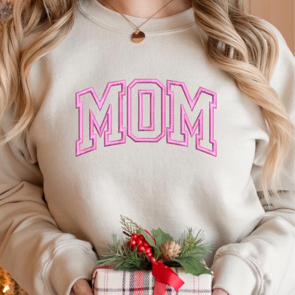MOM DAD Curved Applique Embroidery Designs Bundle , Varsity Arched ...