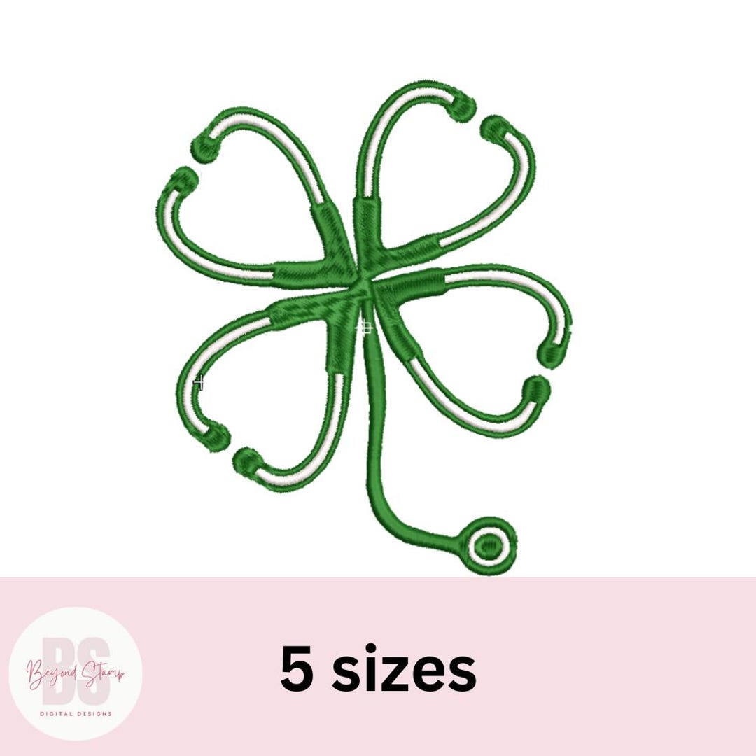 Shamrock Stethoscope St. Patrick's Day Embroidery Design , St. Pat's ...